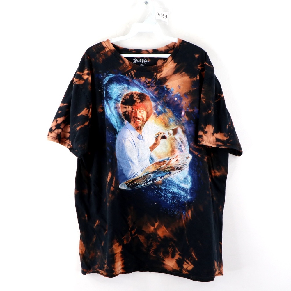 Bob Ross Painting Art Space Galaxy Acid Wash Shirt - Gem